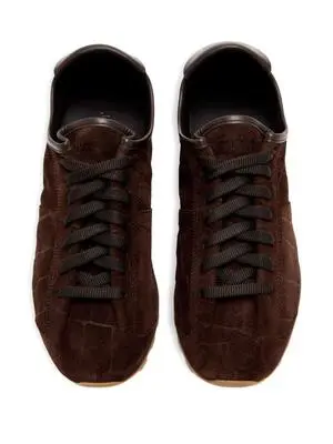 Jacquemus Croc Effect Suede Sneakers - Brown
