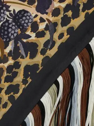 Etro White Scarf With Fringed Edge Details In Silk For