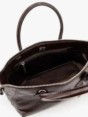 Miu Miu Leather Handbag With Embossed Lettering Logo - Multicolor