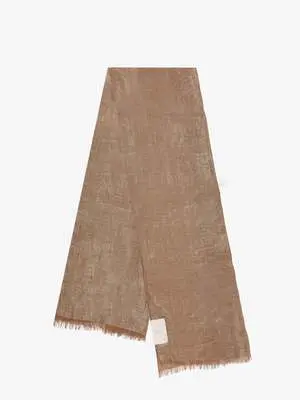 Brunello Cucinelli Lurex Linen Scarf - Brown