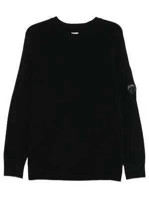 C.P. COMPANY Wool Blend Crew Neck Pullover - Black
