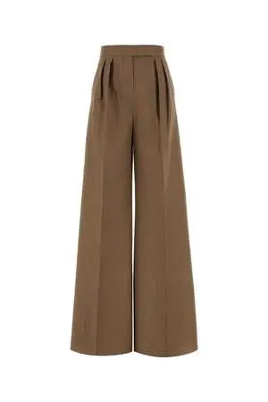 Max Mara Biscuit Wool Teruel Flared Leg Pant - Brown