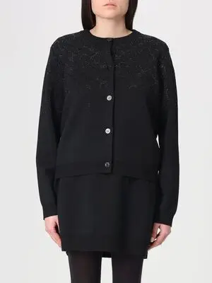 Gucci Gg Wool Cardigan With Rhinestones - Black