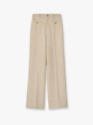 Gucci Cotton Blend Trousers With Checked Pattern - Multicolor