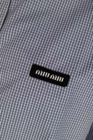 Miu Miu Checked Long Sleeve Crop Shirt