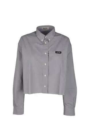 Miu Miu Checked Crop Shirt - Multicolor