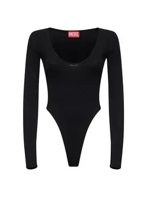 DIESEL® Black Ribbed Jersey T-bodyn Bodysuit - Multicolor