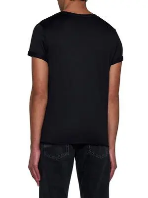 Saint Laurent Logo Cotton T-shirt - Multicolor