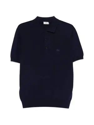 Etro Knitted Cotton Polo Shirt - Blue