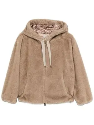 Herno Soft Faux-fur Hooded Jacket - Multicolor