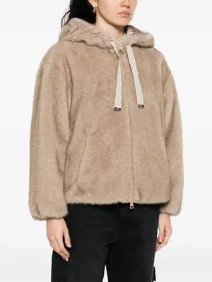 Herno Soft Faux-fur Hooded Jacket - Multicolor