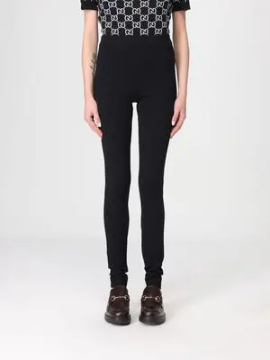 Gucci Gg Supreme Viscose Blend Knit Pants - Black