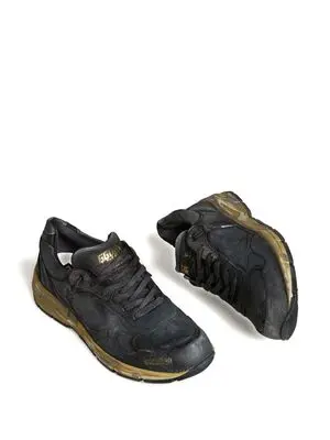 GOLDEN GOOSE Dad-star Sneakers In Naplak And Crackle Leather - Black