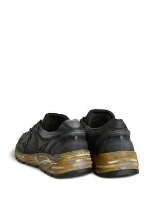 GOLDEN GOOSE Dad-star Sneakers In Naplak And Crackle Leather - Black