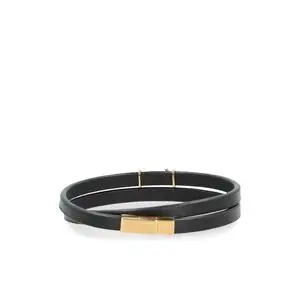Saint Laurent Calfskin Leather Double-strap Bracelet