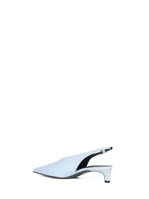 JIL SANDER Powder Blue Leather Pointed Slingback Pumps