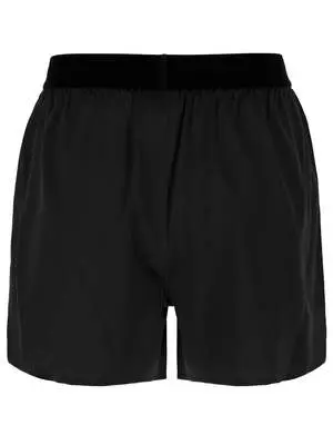TOM FORD Logo-waistband Silk Shorts - Black