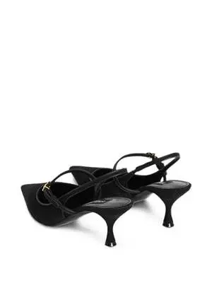 Dolce & Gabbana Suede And Nappa Slingbacks - Black