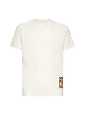 Burberry Cotton T-shirt With Check Appliqu