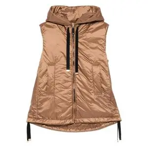Max Mara Drawstring Hood Waistcoat - Brown