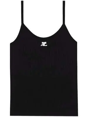 COURREGES Ribbed Top - Black