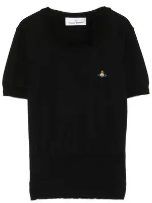 VIVIENNE WESTWOOD Bea Orb-embroidered Short-sleeve Top - Black