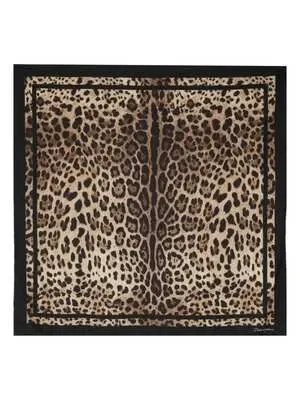 Dolce & Gabbana Leopard Print Scarf - Brown