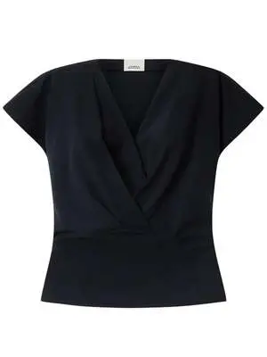 Isabel Marant Étoile Draped Cotton Jersey T-shirt - Black