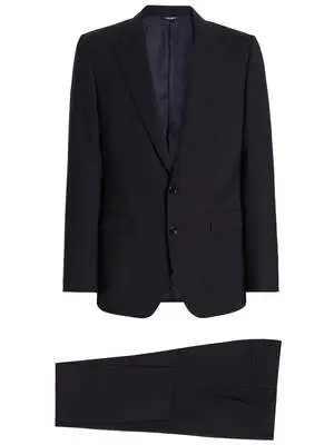 Dolce & Gabbana Martini Light Wool Gabardine Single-breasted Suit - Blue