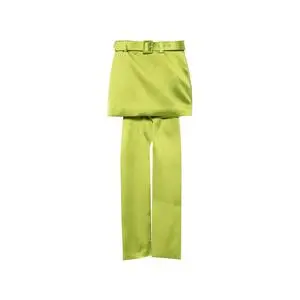 SELF-PORTRAIT Satin Finish A-line Skirt With Rear Train