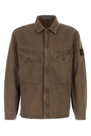 Stone Island Stone Island Men Brown Cotton Blend Shirt Brown