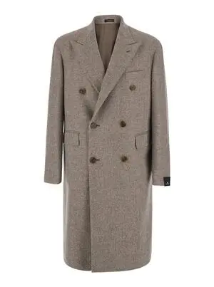 Tagliatore London Double-breasted Wool And Cashmere Coat - Cream