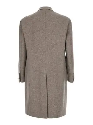 Tagliatore London Double-breasted Wool And Cashmere Coat - Cream