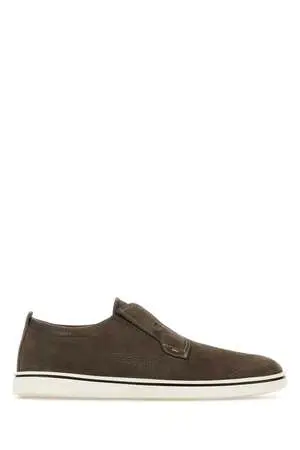 FERRAGAMO Mud Suede Alfie Slip Ons - Brown