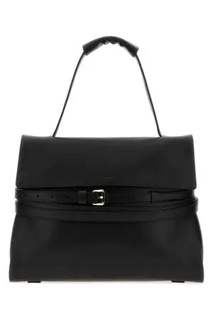 Moschino Leather Medium Tie Me Handbag - Black