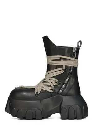 Rick Owens Leather Boots Megalace Mega Tractor
