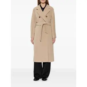 Max Mara Long Double-breasted Coat - Cream