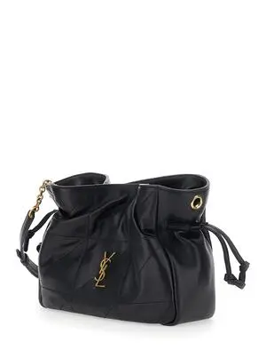 Saint Laurent Jamie' Black Crossbody Bag With Cassandre And Chain Strap In Leather For - Multicolor