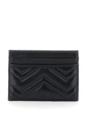 Gucci Gg Marmont' Black Card Holder With Quilted Design And Gg Logo In Leather For - Multicolor
