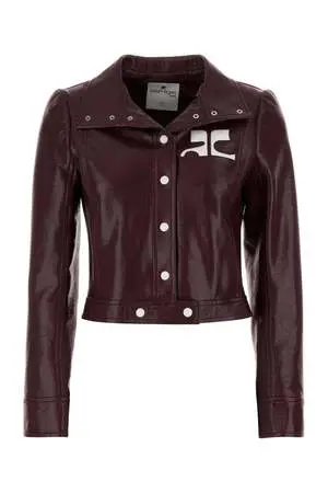 COURREGES Aubergine Vinyl Blazer - Purple