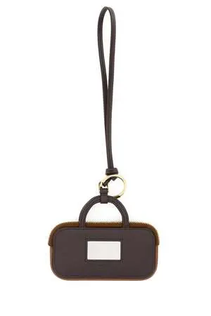 Miu Miu Leather Keyring - Brown