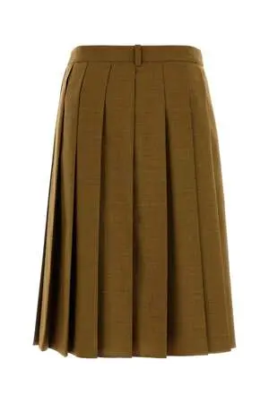 Prada Khaki Wool Skirt