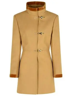 FAY Beige Wool Blend Coat - Cream