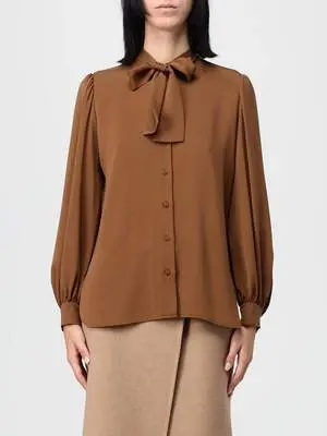 Max Mara Silk Tie Detailed Shirt - Brown