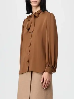 Max Mara Silk Tie Detailed Shirt - Brown