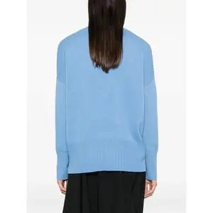 LISA YANG Cashmere Crew Neck Pullover - Blue