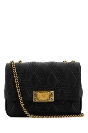 Valentino Garavani Nappa Leather Medium Quiltie 67 Shoulder Bag - Black