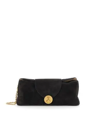 Versace Shoulder Bag With Medusa Head On The Front In Suede For - Brown