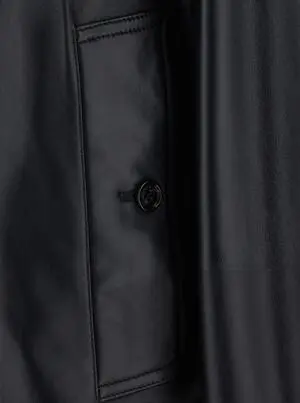 Burberry Mayfair' Black Jacket With Wide Collar And Cropped Design In Leather For - Multicolor