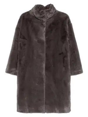 Herno High-neck Faux-fur Coat - Gray